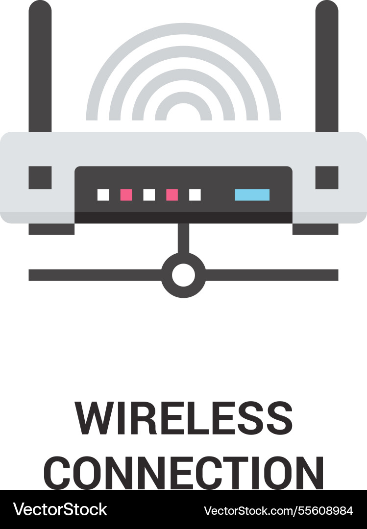 Wireless connection flat icon design concept Vector Image