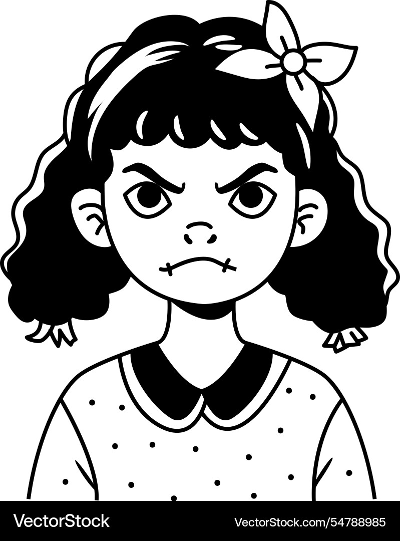 Angry girl Royalty Free Vector Image - VectorStock