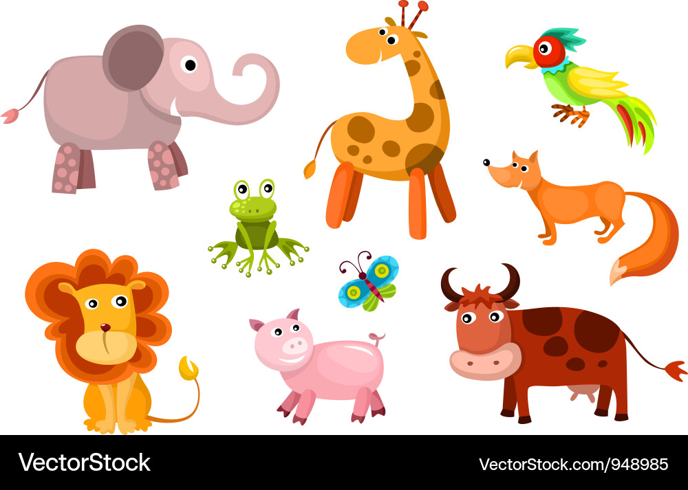 Animals set Royalty Free Vector Image - VectorStock