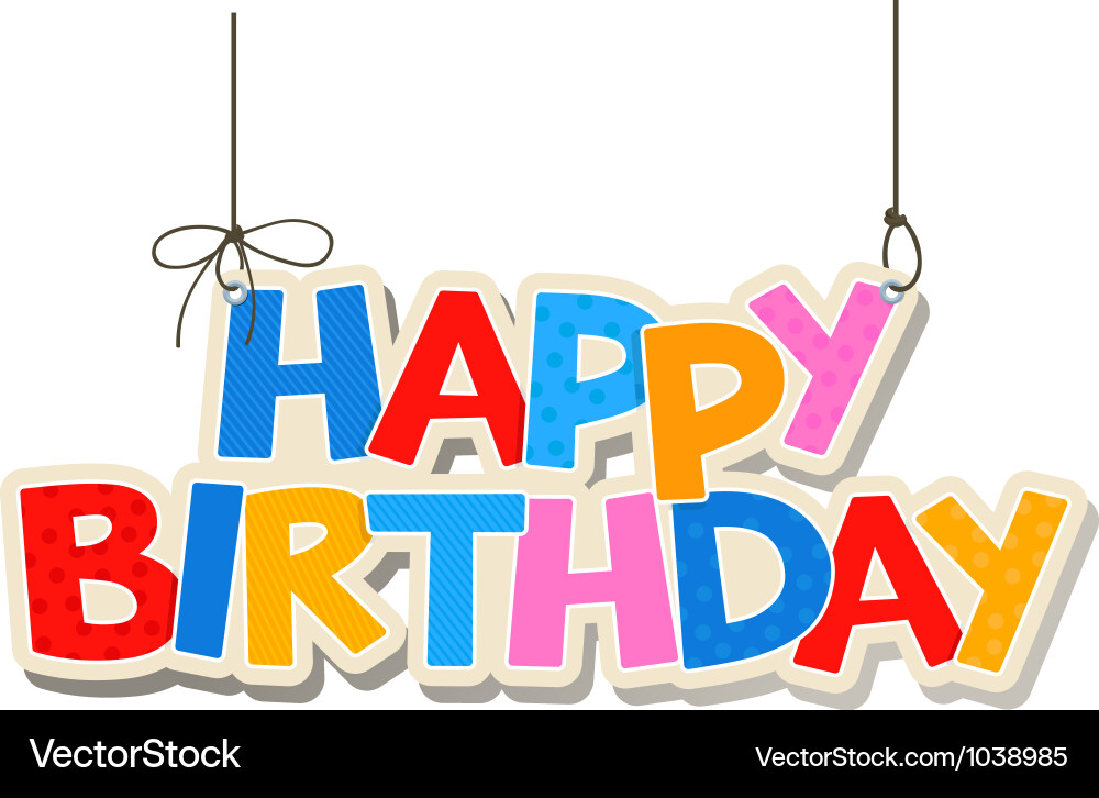 Bright Birthday Text Royalty Free Vector Image