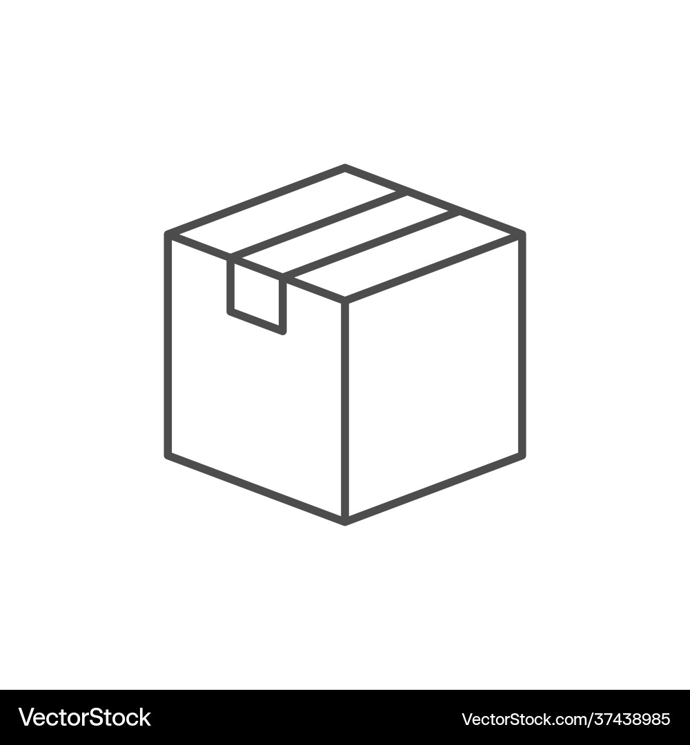 Cardboard box line outline icon Royalty Free Vector Image