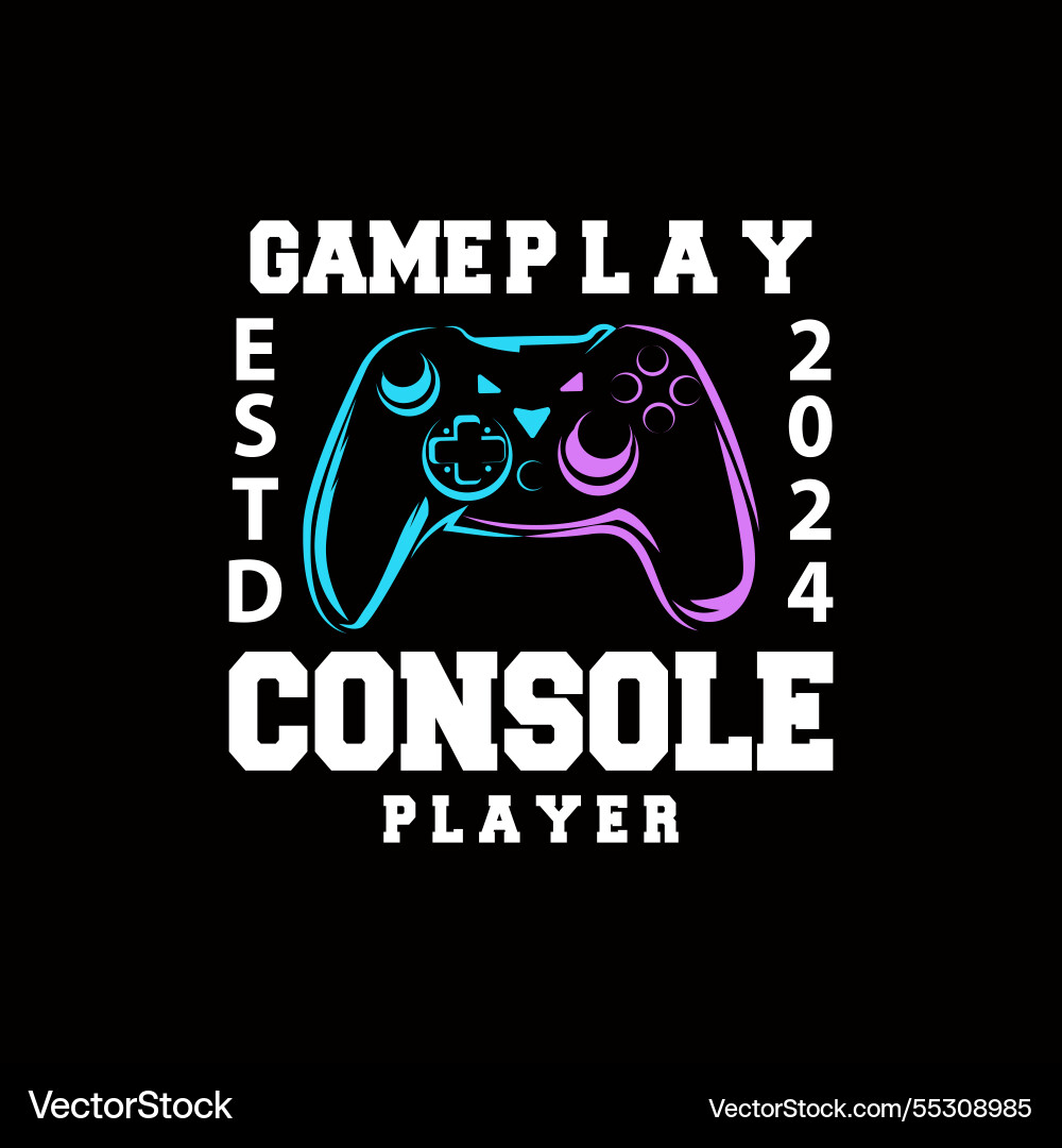 Game console logo gamer design gamepad symbol Vector Image