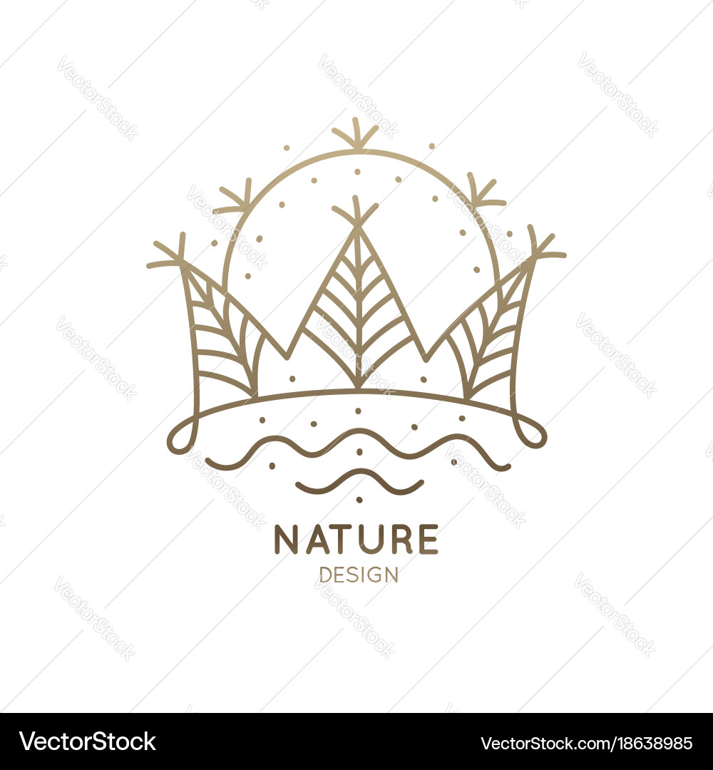 Logo sun firs Royalty Free Vector Image - VectorStock