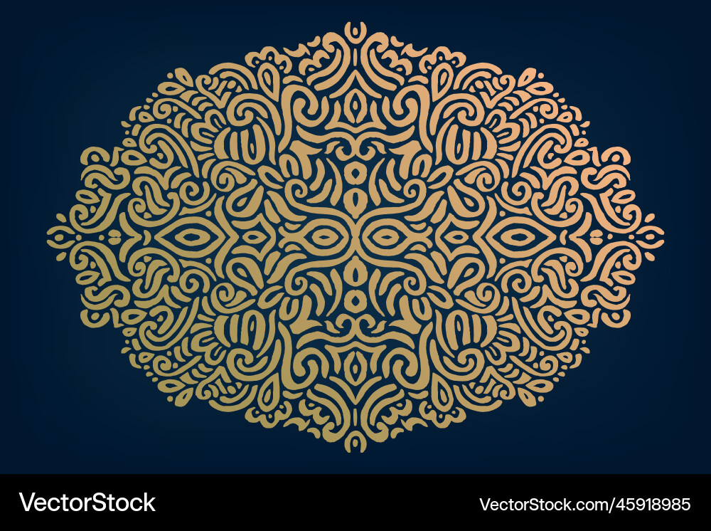 Luxury hand drawn floral design shape Royalty Free Vector
