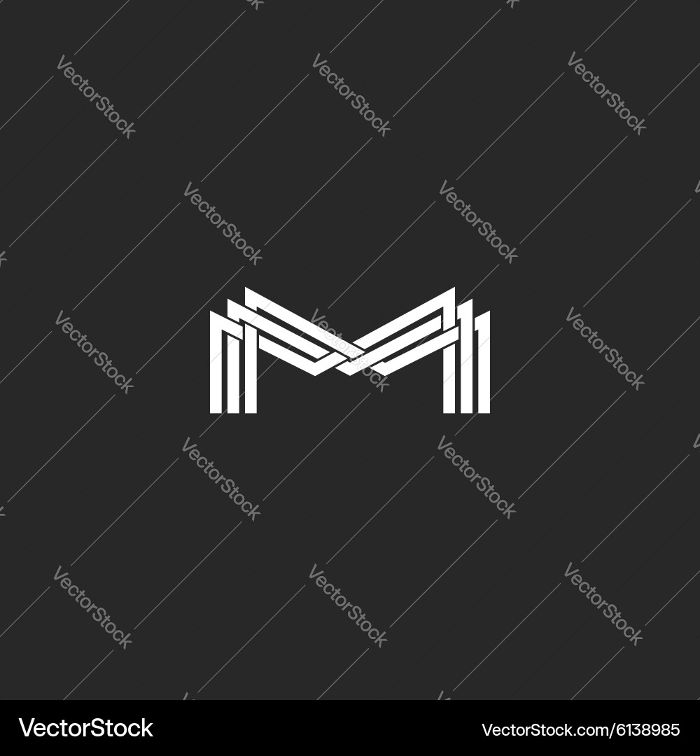 Minimalist M Monogram Logo Royalty Free Vector Image