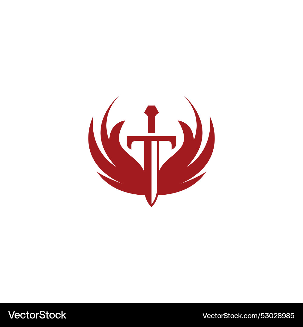Sword wing logo Royalty Free Vector Image - VectorStock