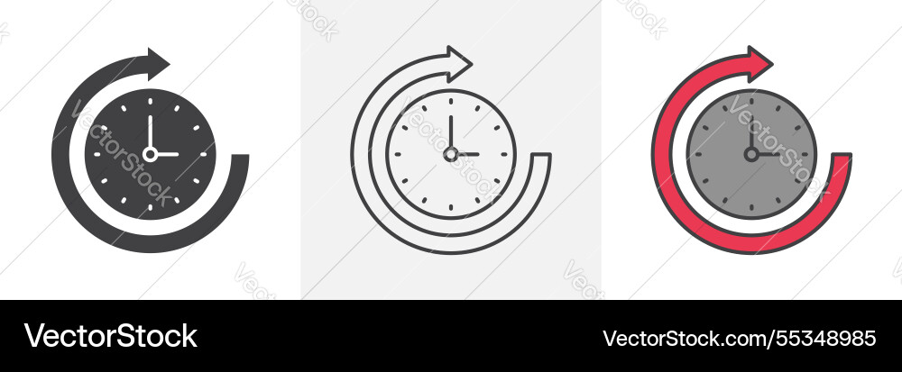 Time forward Icons Pack für Website-Designs Vektorbild