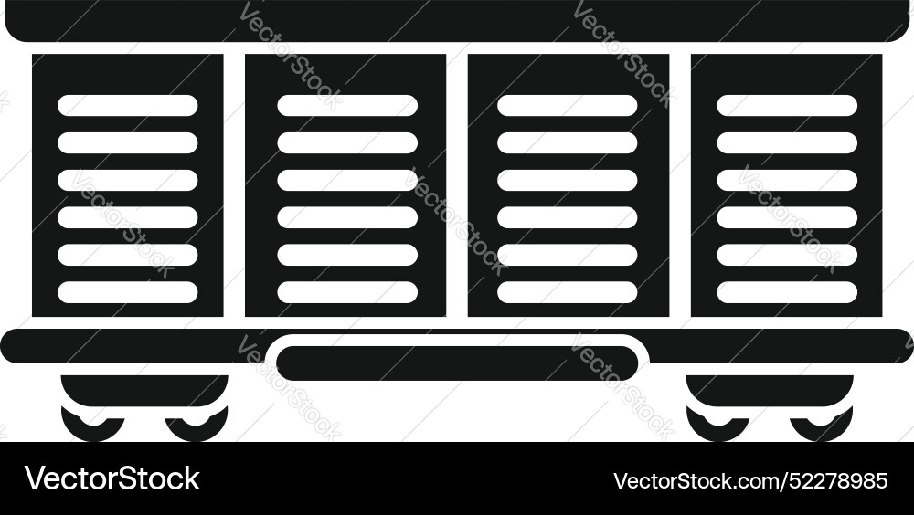 Train wagon delivering cargo on railway icon Vector Image