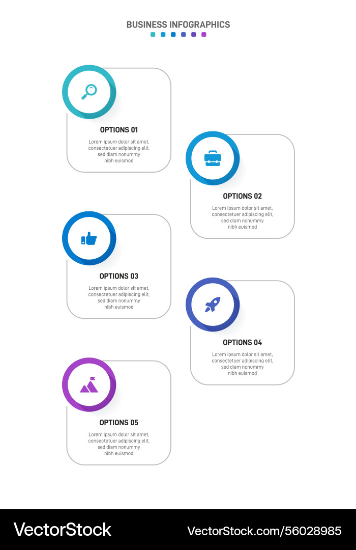 Vertical progress bar featuring 5 arrow-shaped Vector Image