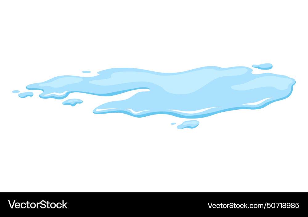 Water spill puddle blue liquid shape in flat Vector Image