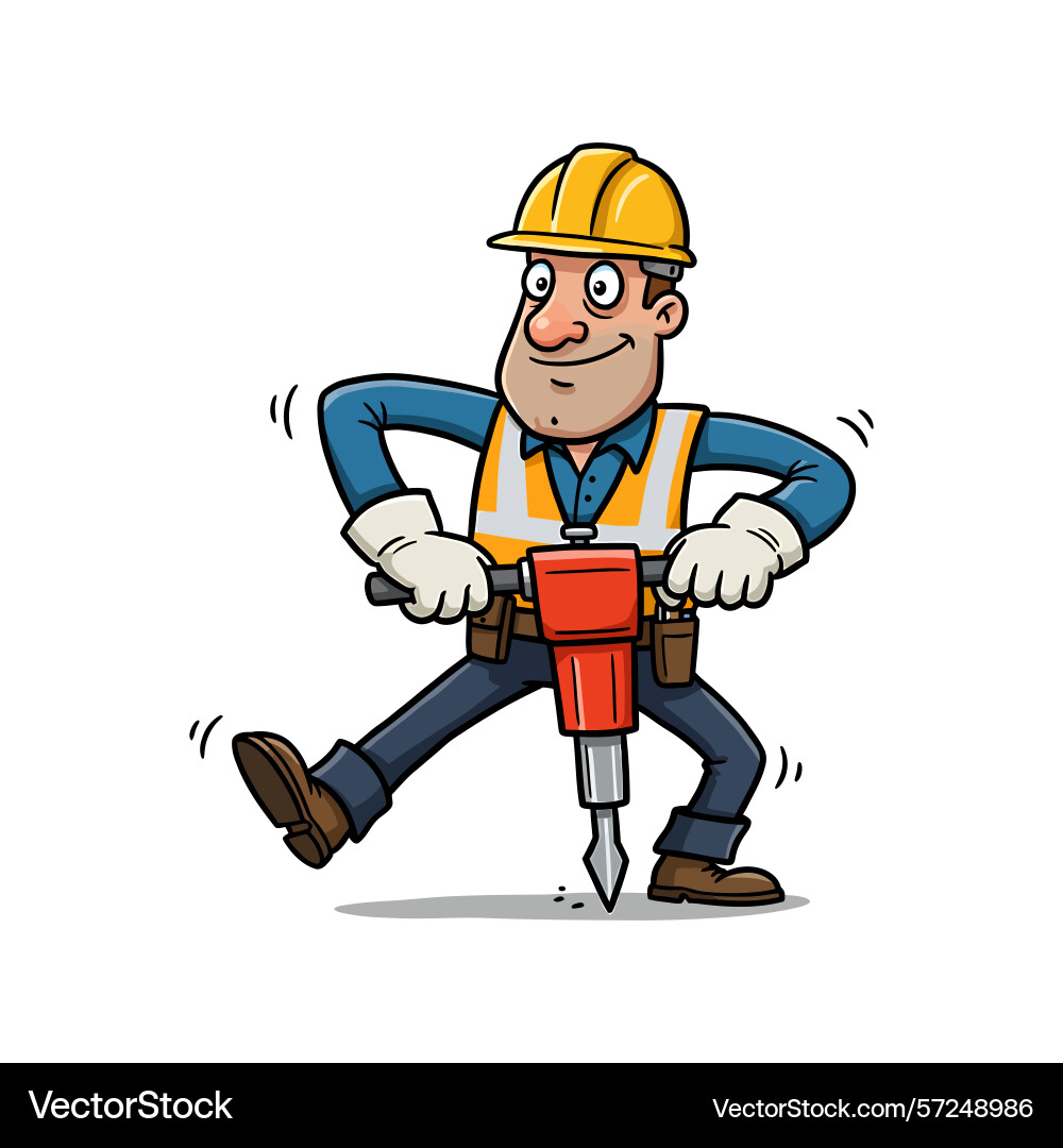 A happy construction worker clipart Royalty Free Vector