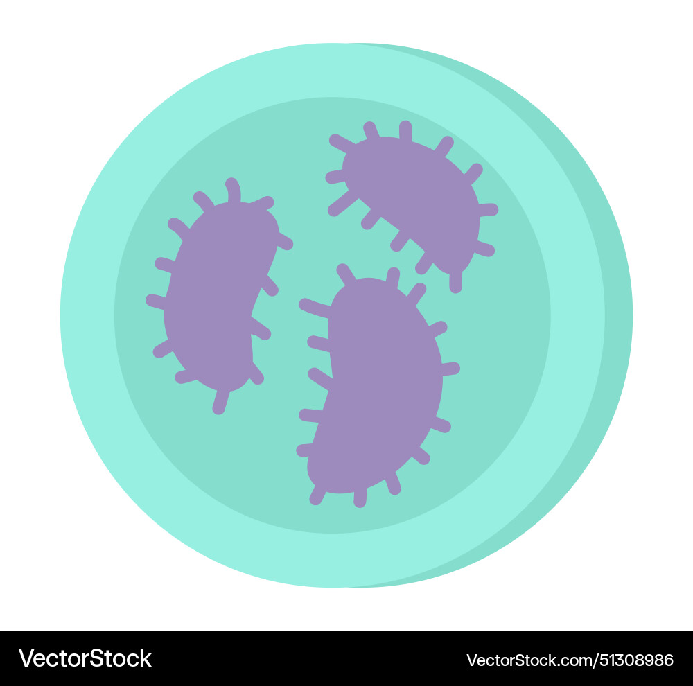 Bacteria research in flat design microscopic Vector Image