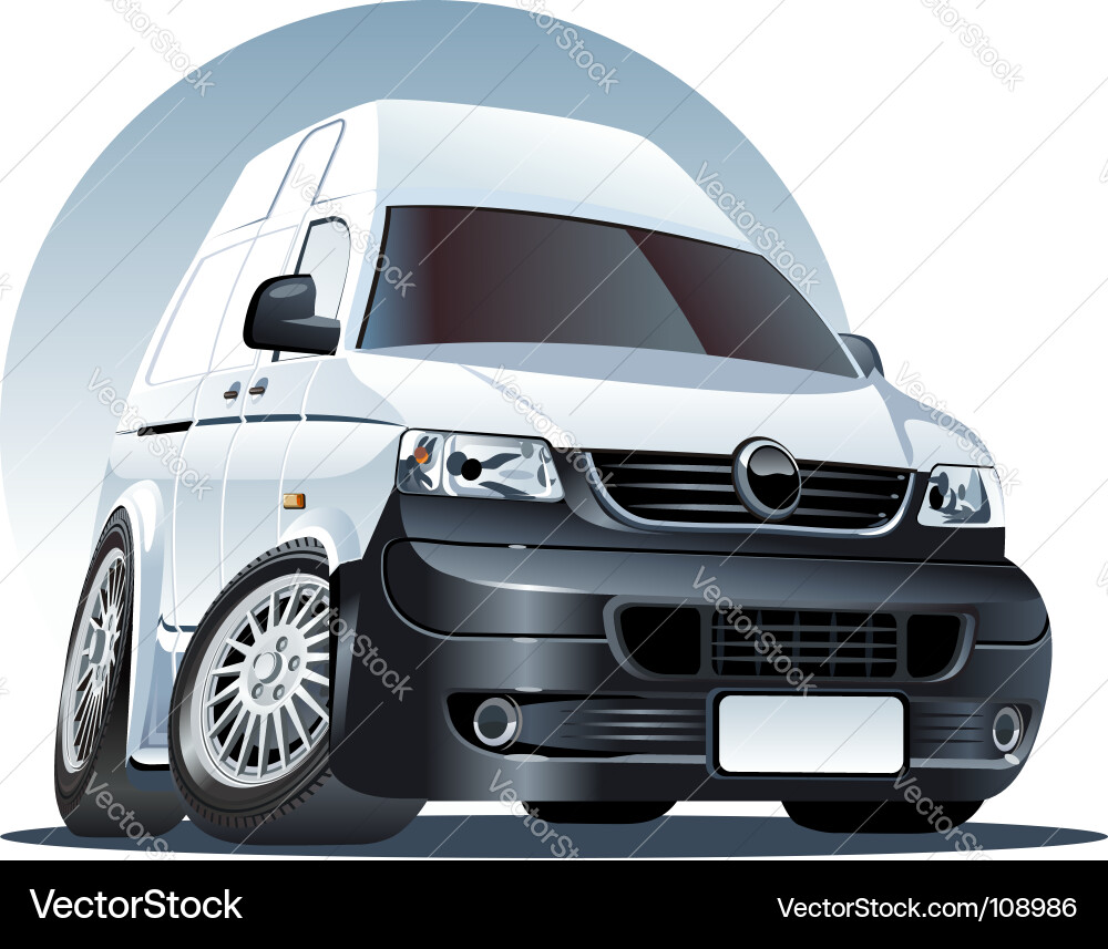 Cartoon delivery cargo van Royalty Free Vector Image