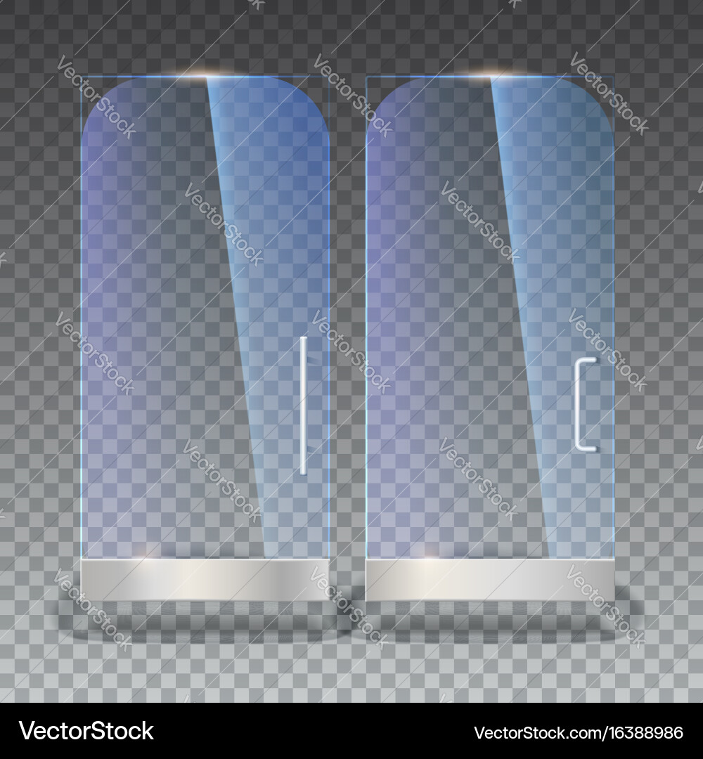 Glass door with reflection and shadows isolated Vector Image