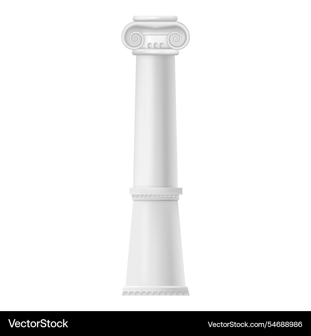 Greek column in ionic style realistic pillar Vector Image