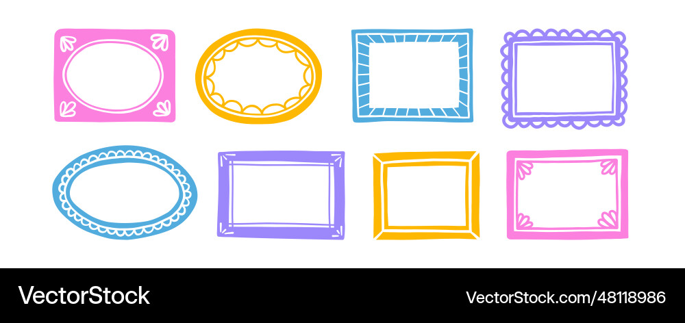 Hand-Drawn Picture Frames - Doodle Set Royalty Free Vector