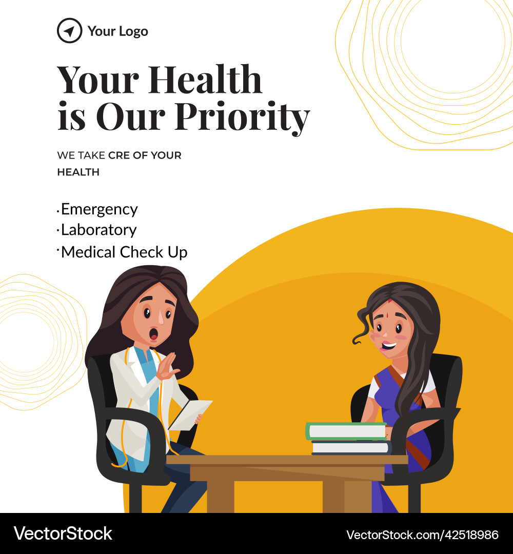 Health & Wellness Banner Template Royalty Free Vector