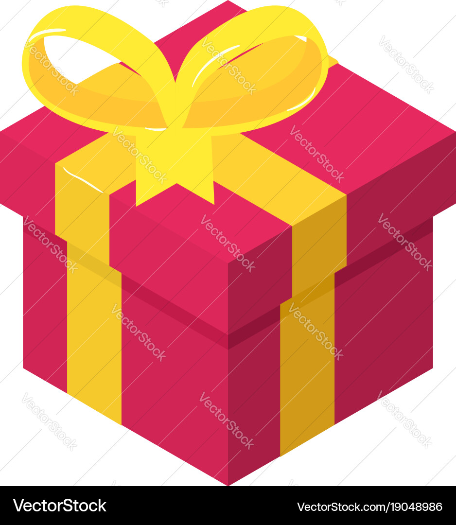 Isometric Christmas Gift Icon Royalty Free Vector Image