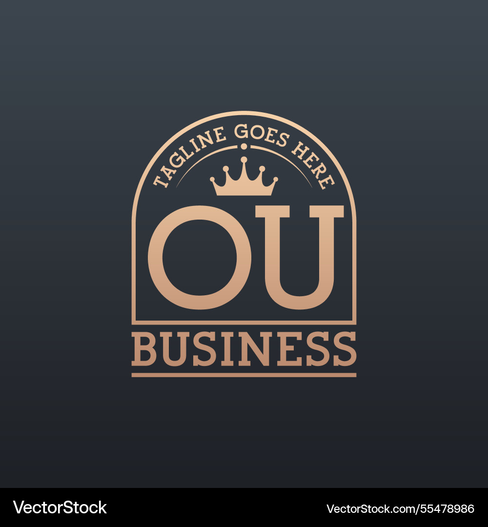 Luxury ou logo with crown elegant letter Vector Image