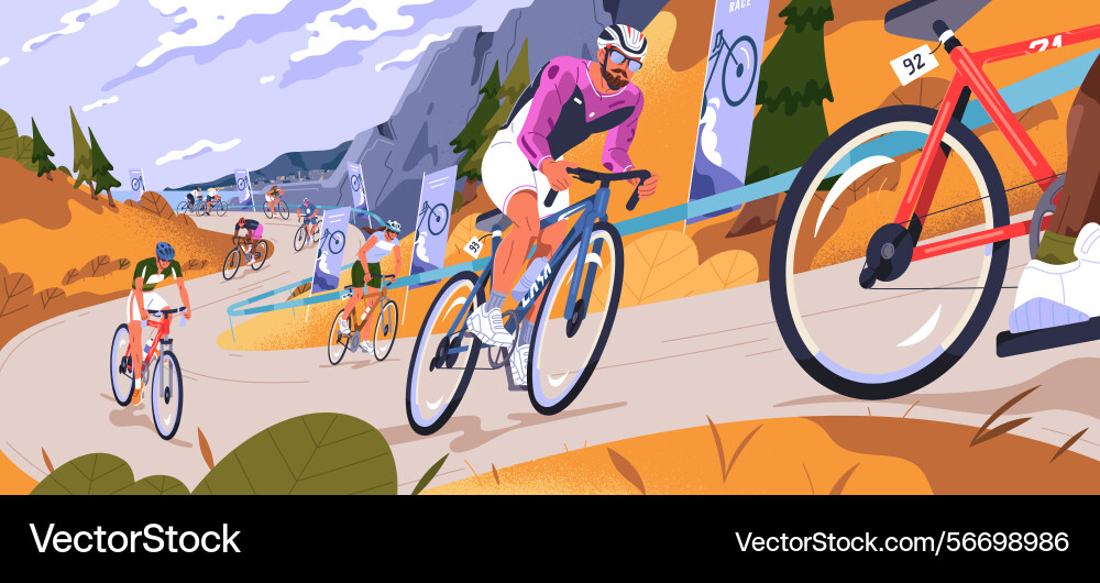 Mountain Bike Race Competition Royalty Free Vector Image