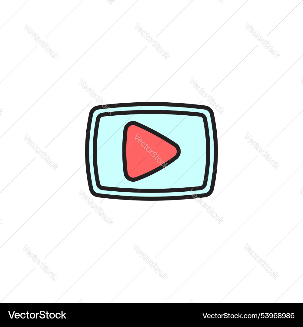 Play button colored icon on white background Vector Image