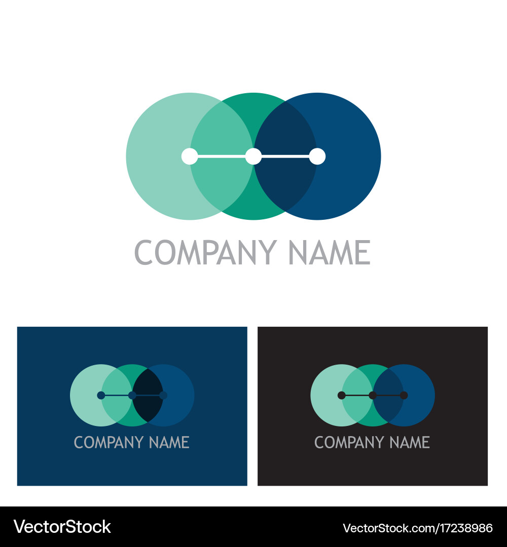 Round connect colored technology logo Royalty Free Vector