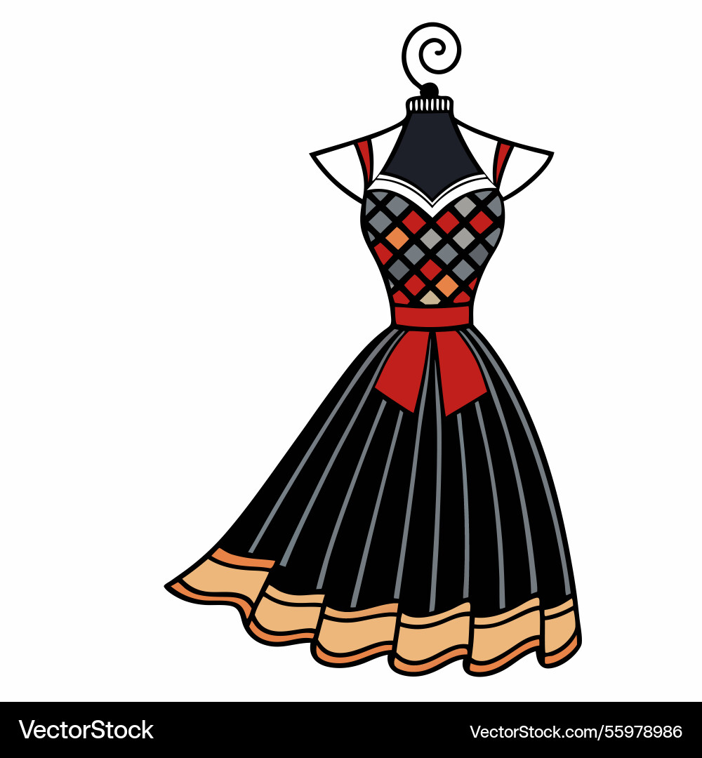 Stylish designer dress Royalty Free Vector Image