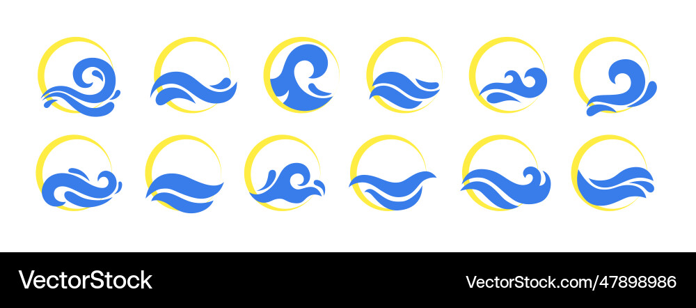 Wave logo sea water river or ocean abstract Vector Image