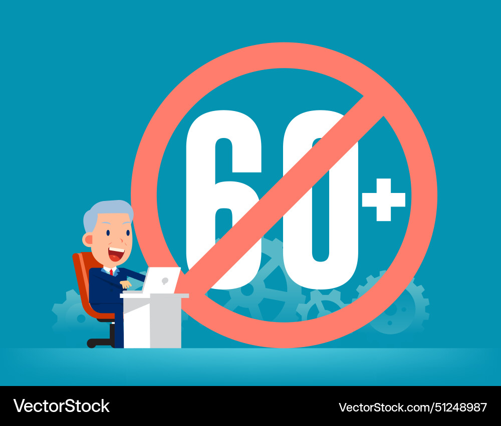 Ageism social problem aging process concept Vector Image