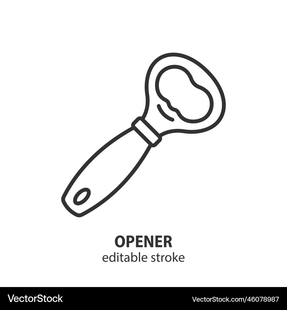 Bottle opener line icon outline tool Royalty Free Vector