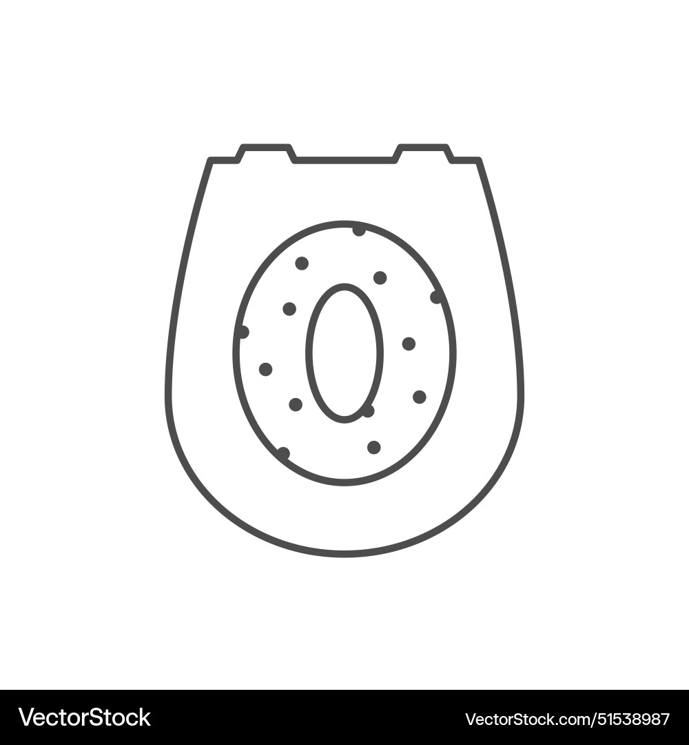 Cat toilet training line icon Royalty Free Vector Image