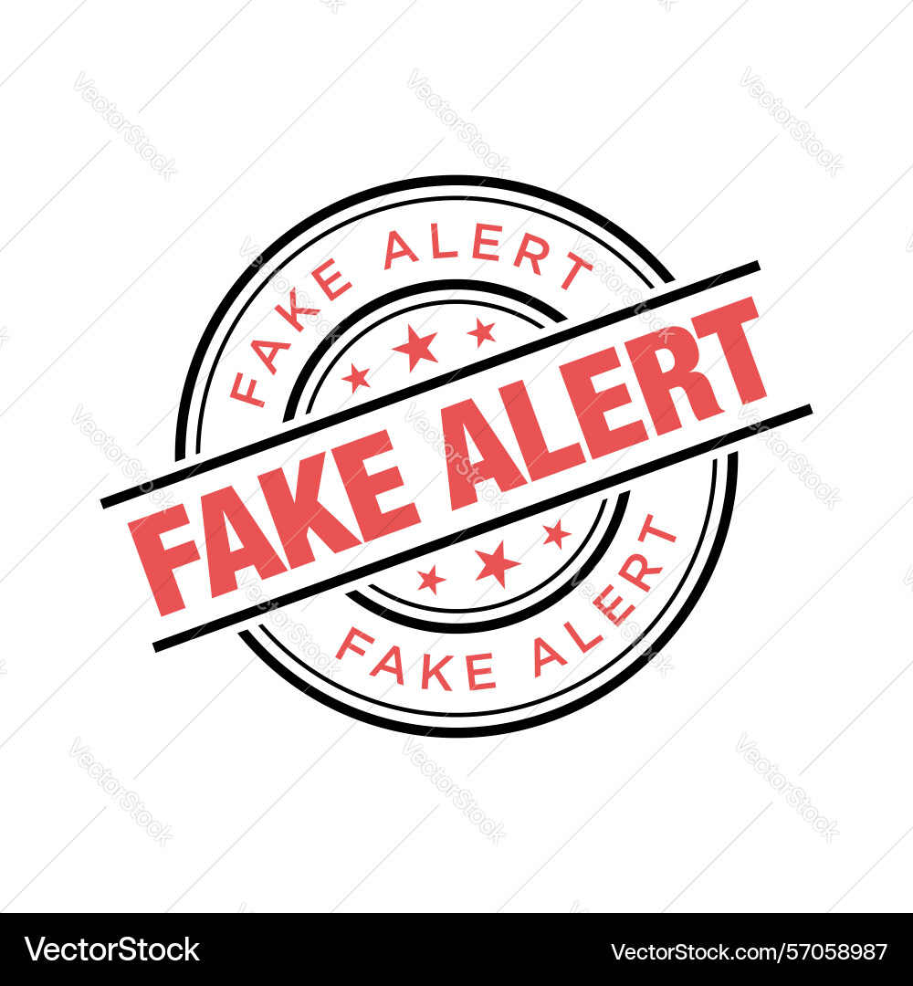 Fake alert rubber stamp template Royalty Free Vector Image