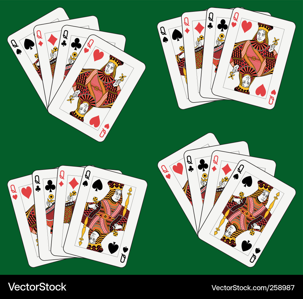 Four queens Royalty Free Vector Image - VectorStock