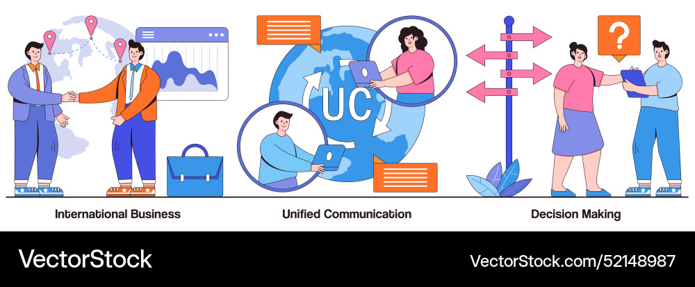 International business unified communication Vector Image