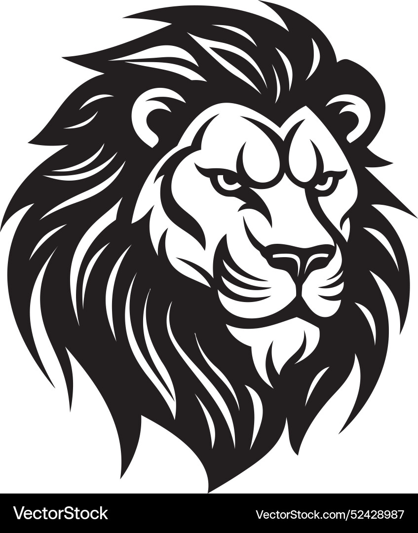 Lion mane graphicstylized portrait Royalty Free Vector Image