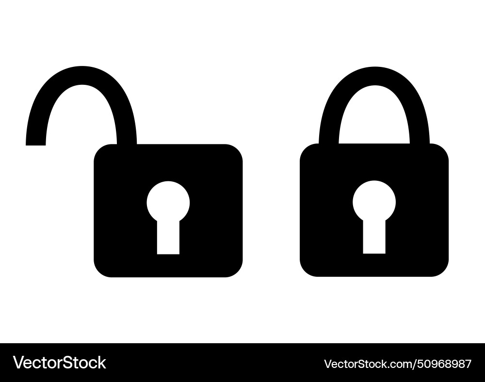 Lock icons set padlock symbol collection Vector Image