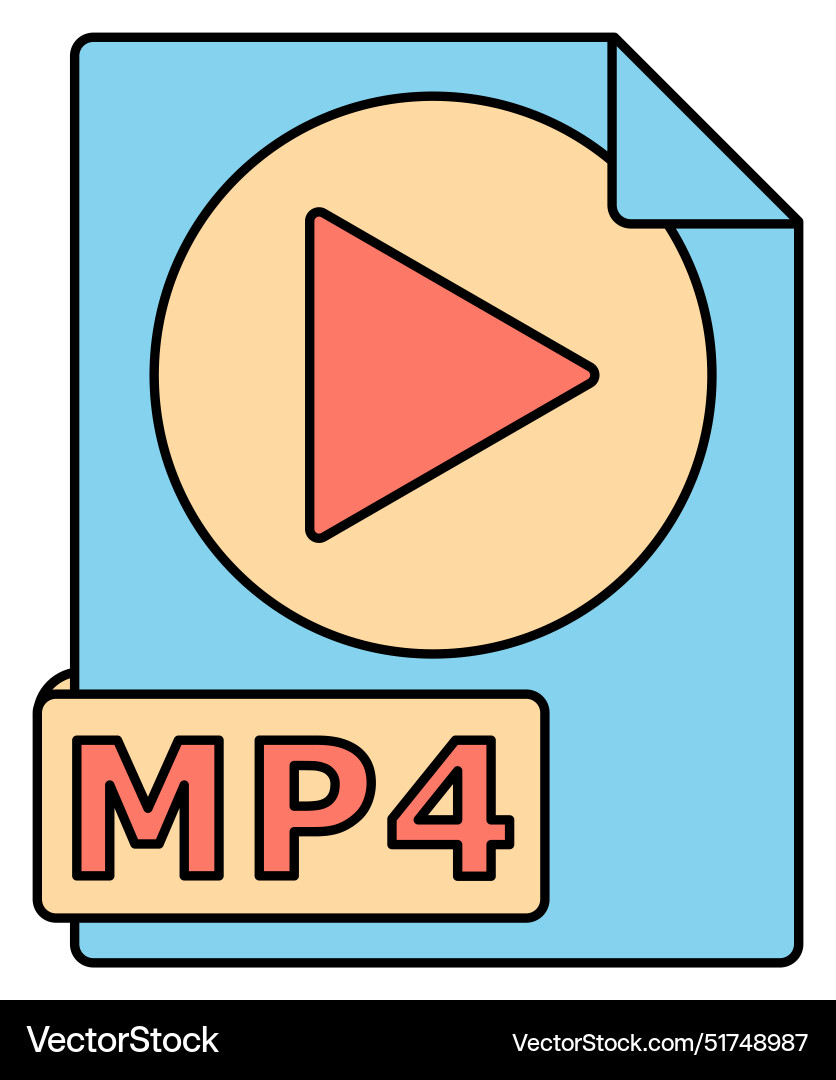 Mp4 file icon symbol for digital video format Vector Image