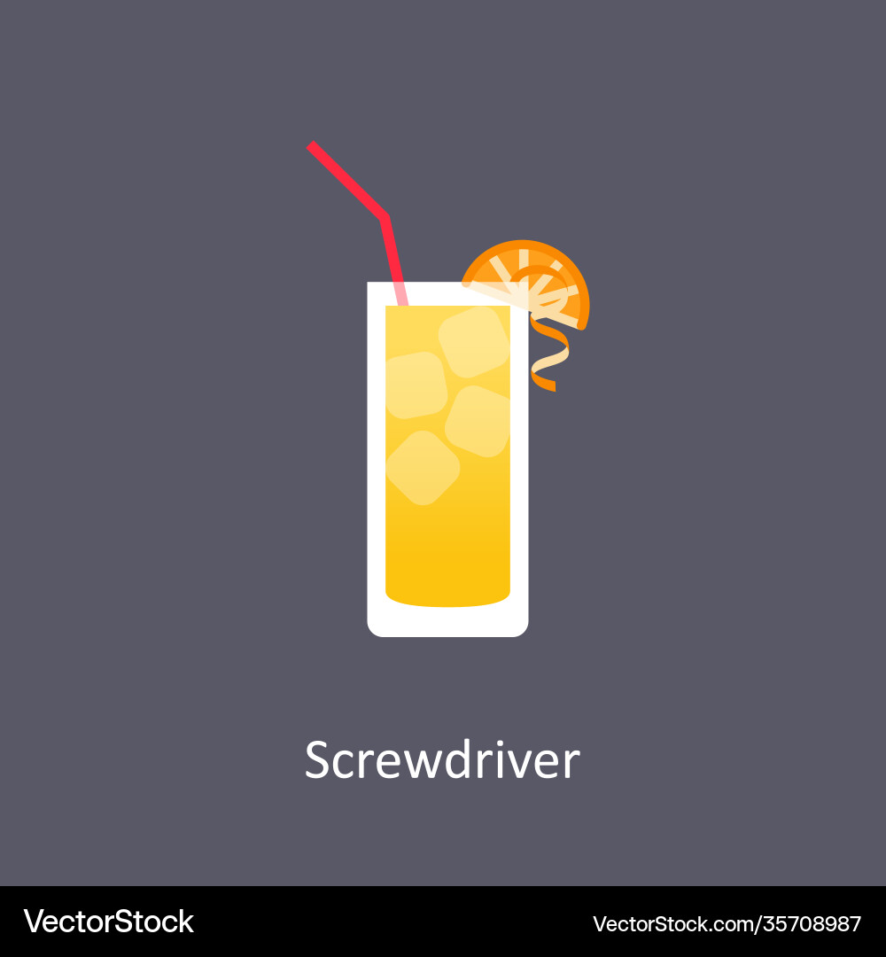 Screwdriver Cocktail Icon Royalty Free Vector Image