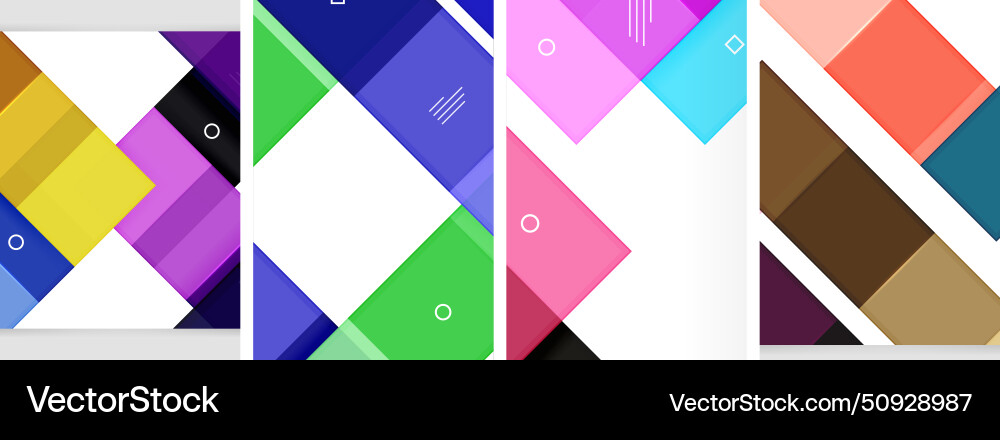 Square abstract poster set Royalty Free Vector Image