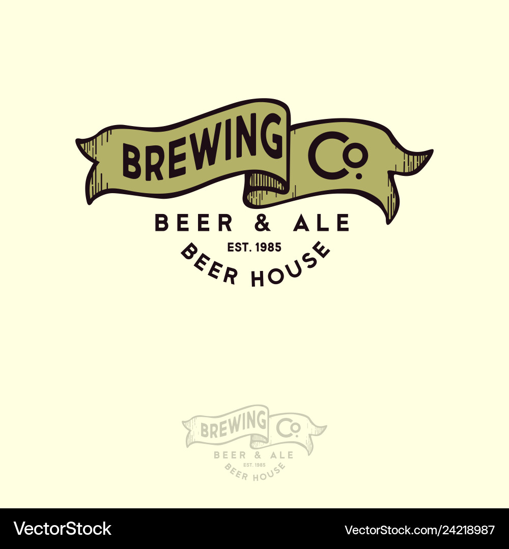 Vintage Brewing Emblem - Beer Ribbon Royalty Free Vector