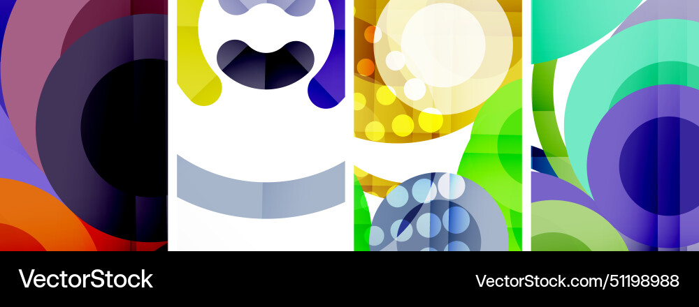 A collage of four different colored circles Vector Image