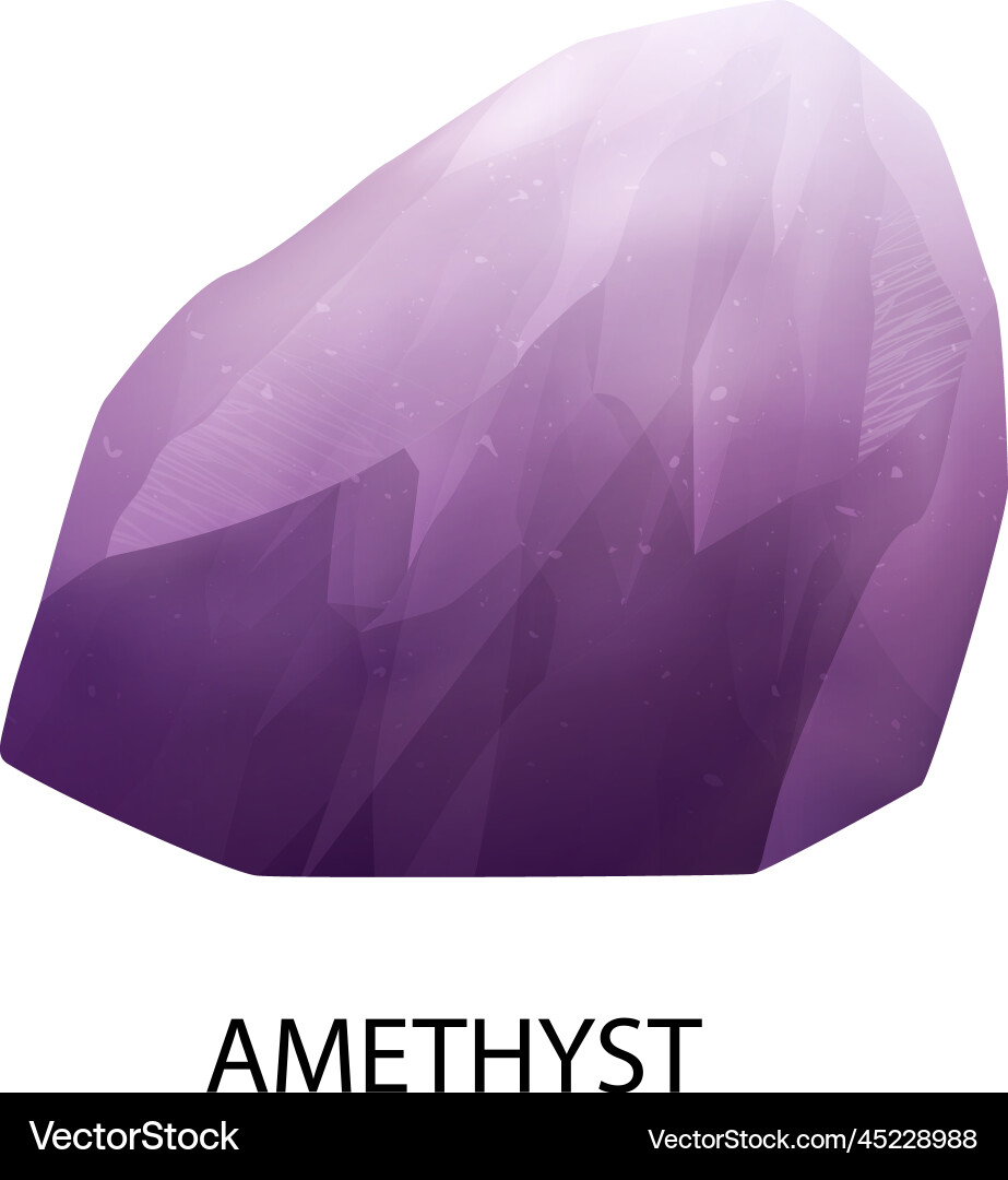 Amethyst realistic mineral composition Royalty Free Vector