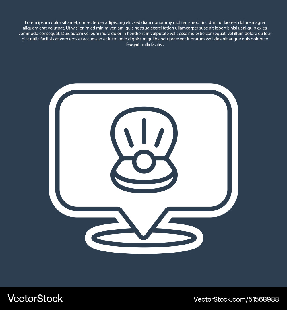 Blue line scallop sea shell icon isolated Vector Image