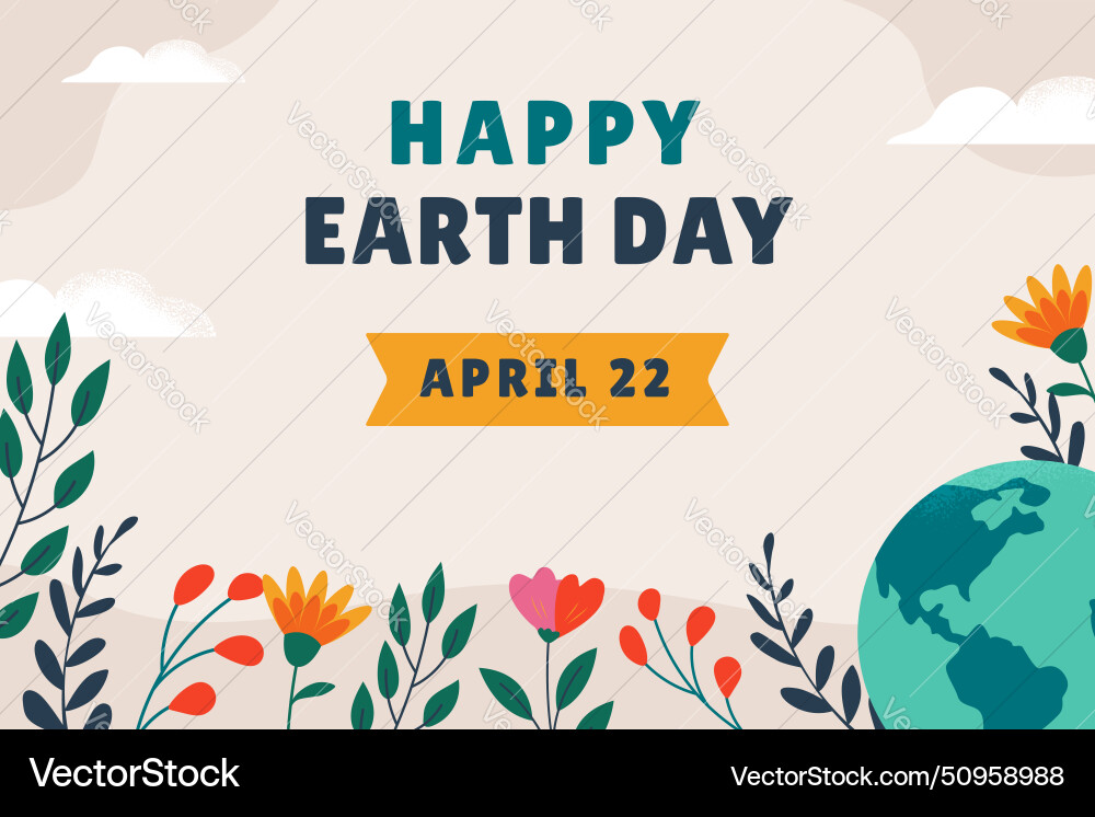 Hand drawn background for earth day celebration Vector Image