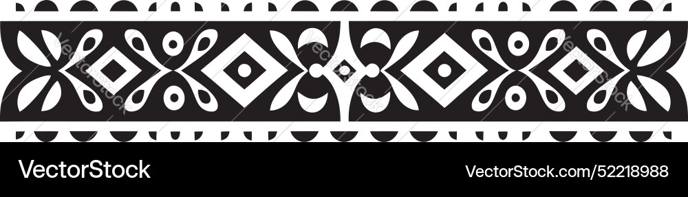 Heritage lines black glyph for ethnic border Vector Image