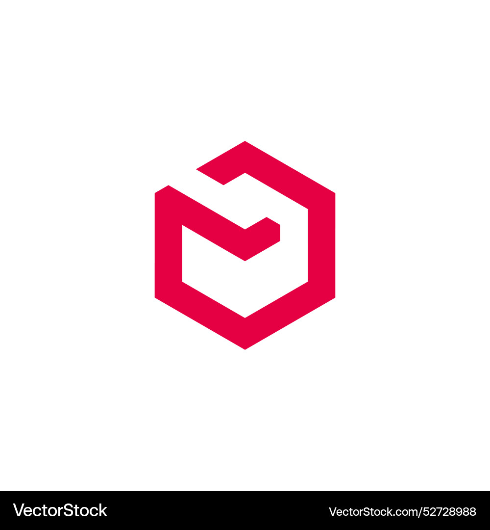 Letter md abstract 3d flat hexagon logo Royalty Free Vector