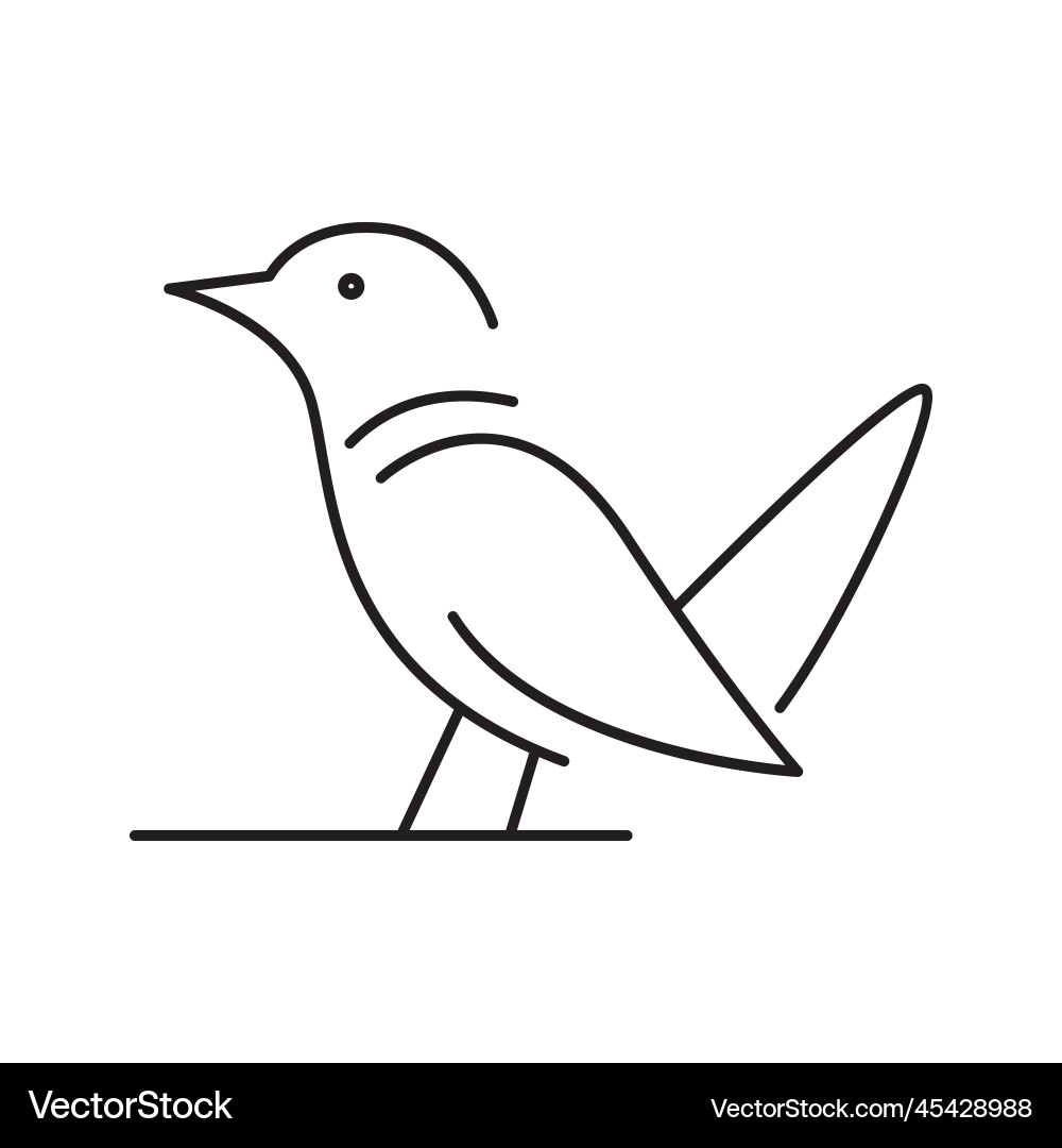 Little canary line icon logo Royalty Free Vector Image