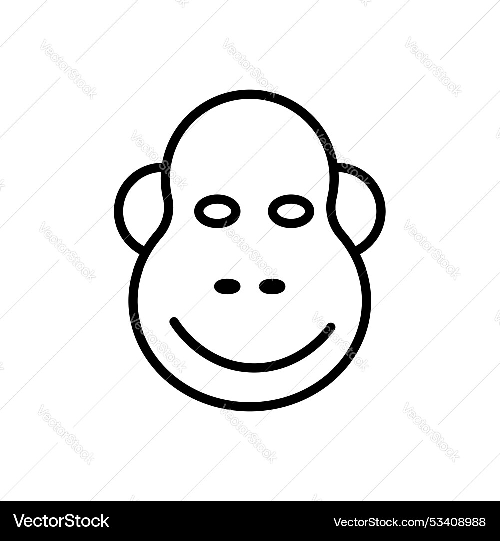 Monkey icon isolated on white background Vector Image