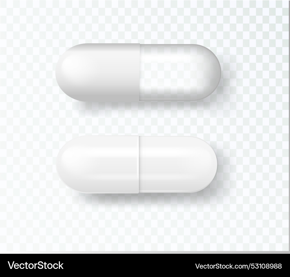 Pill medical capsule tablet icon isolated Vector Image