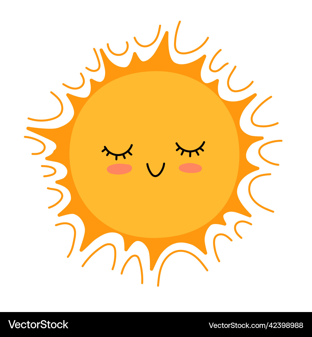 Shining sun smiling smiley face Royalty Free Vector Image